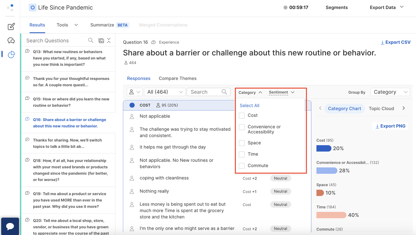 Overview of Metrics & Measures used in Remesh to organize and analyze data